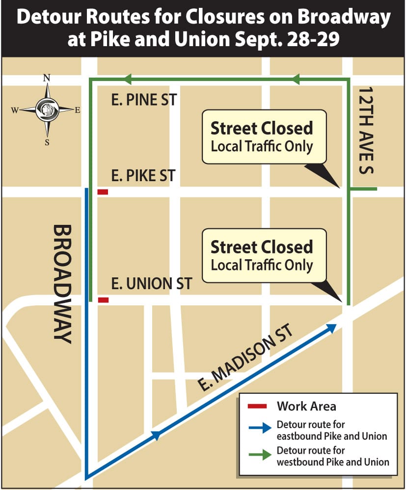 FHS_map_Pike_Union_detours913 | CHS Capitol Hill Seattle News