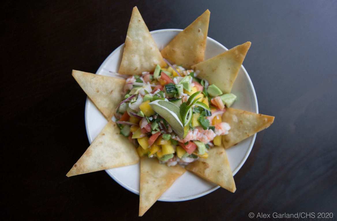 Shrimp ceviche – citrus marinade, mango, cilantro, pine nuts, chipotle ...