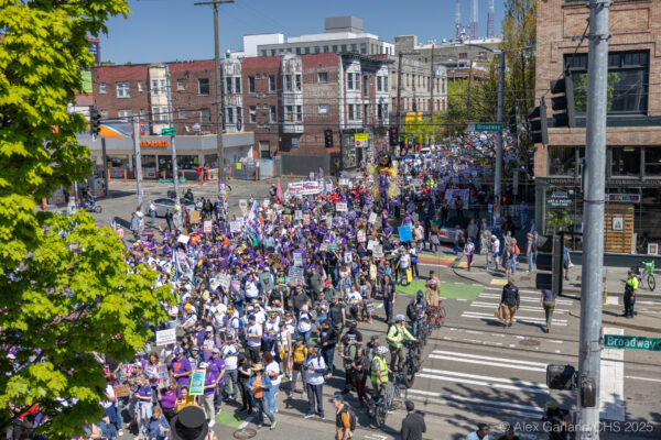 May Day 2025 in Seattle crosses Capitol Hill with rally, chants, and ...